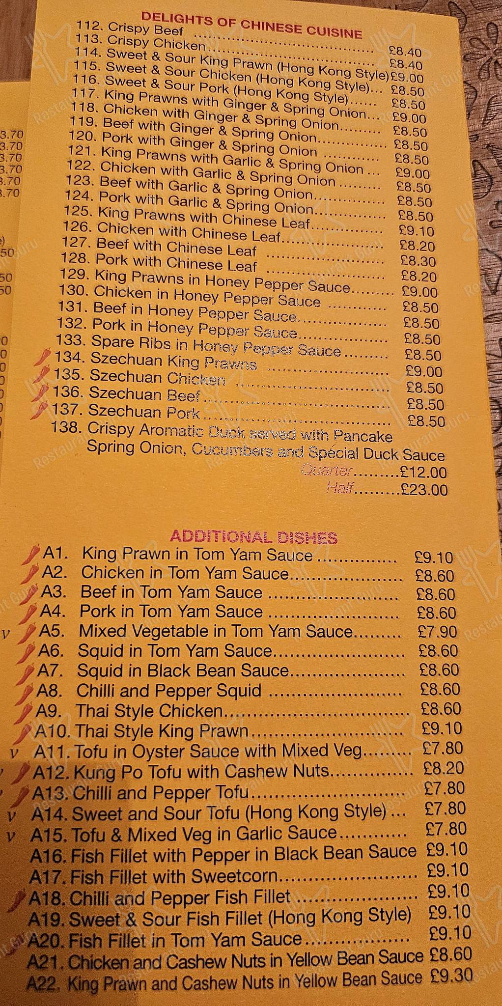 Menu at Siew May fast food, Dawlish