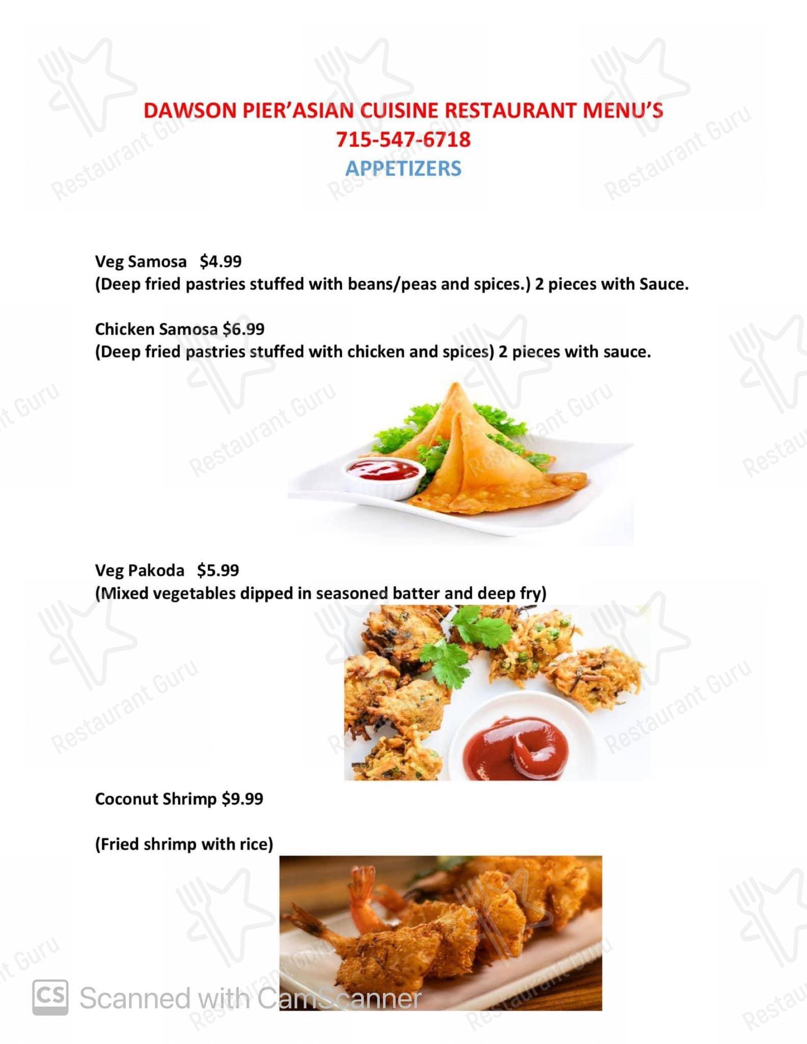 Menu at Dawson's Pier Asian Cuisine Restaurant and Bar, Land O' Lakes