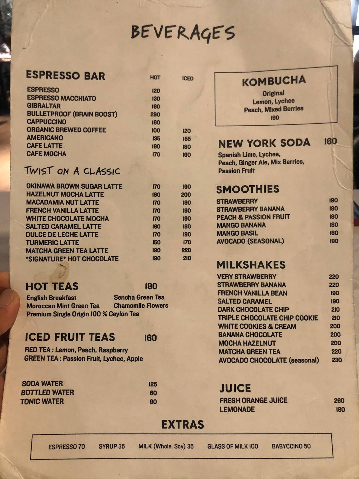 Menu at Dean and DeLuca Quezon City cafe, Quezon City