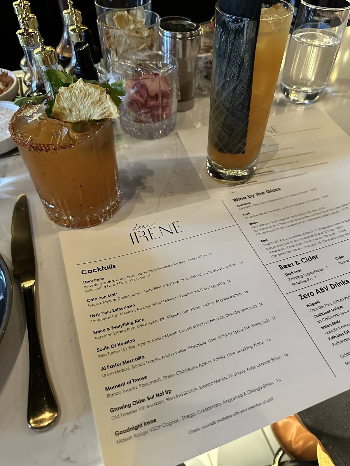 Menu at Dear Irene pub & bar, Bend