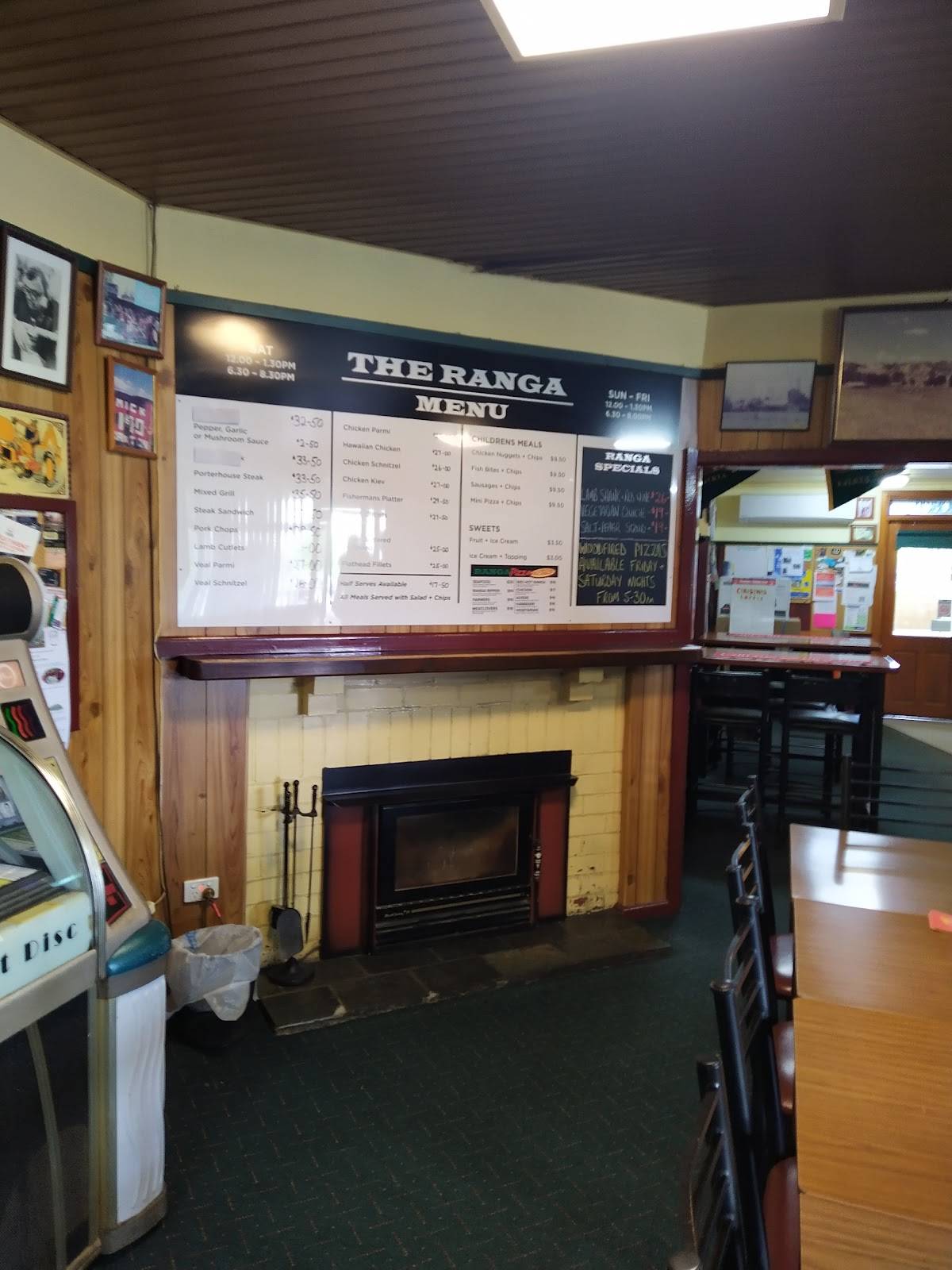 Menu at Dederang hotel pub & bar, Dederang