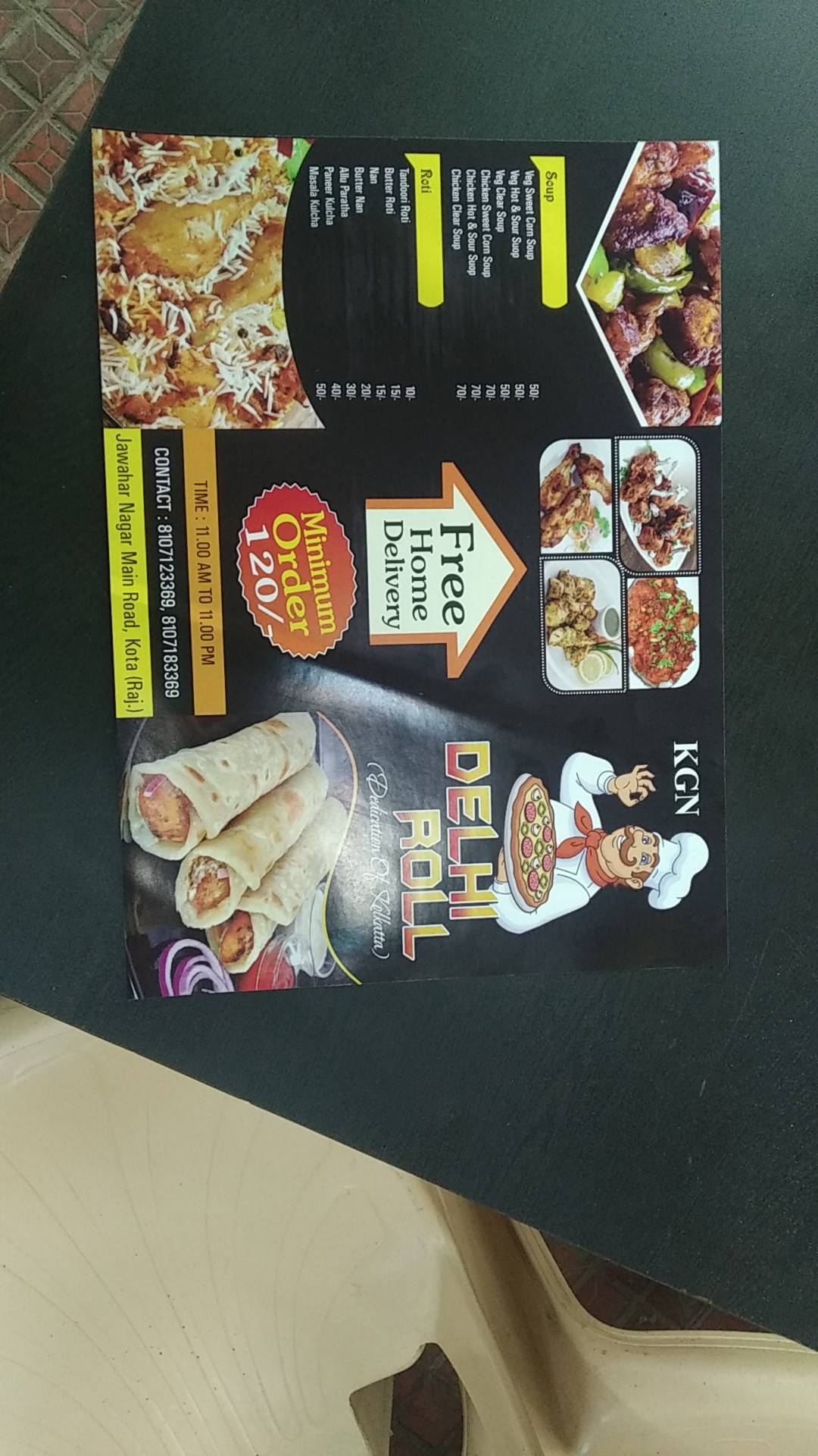 Menu at Delhi spice roll Hut, Kota, District Center