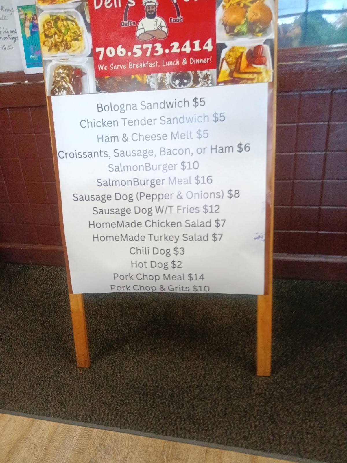 Menu at Dell's Food restaurant, Columbus, University Ave STE 4