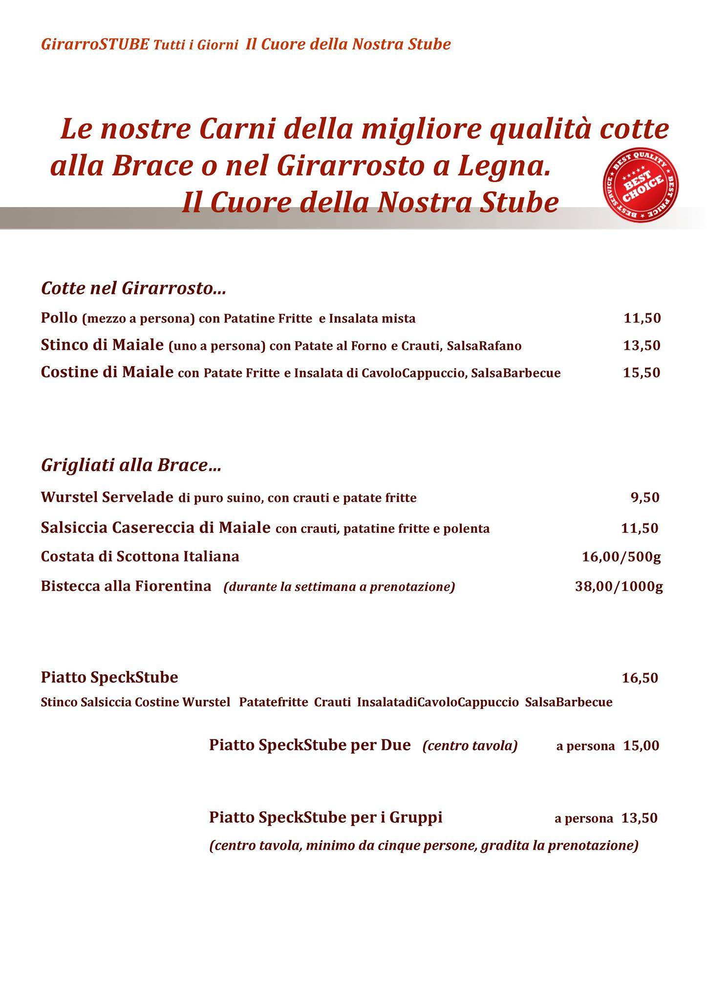 Menu da Demu's Stube pub & bar, Valeggio Sul Mincio