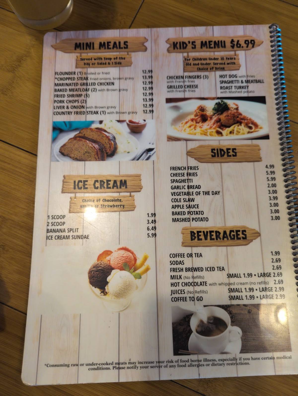 Menu at Denton Diner restaurant, Denton