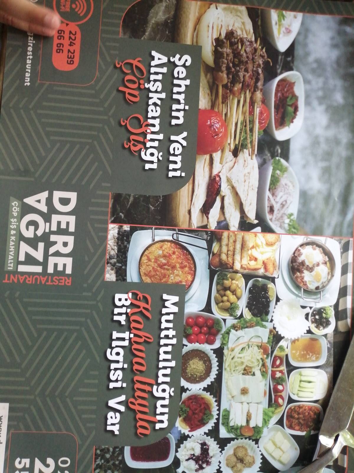 Menu at Dereağzı Cafe Restaurant, Bursa, 3. Nilüfer Cd. No:32