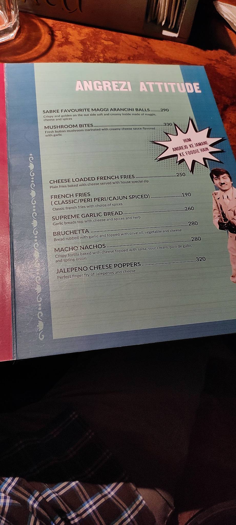 Menu at Desh Pardes, Guwahati