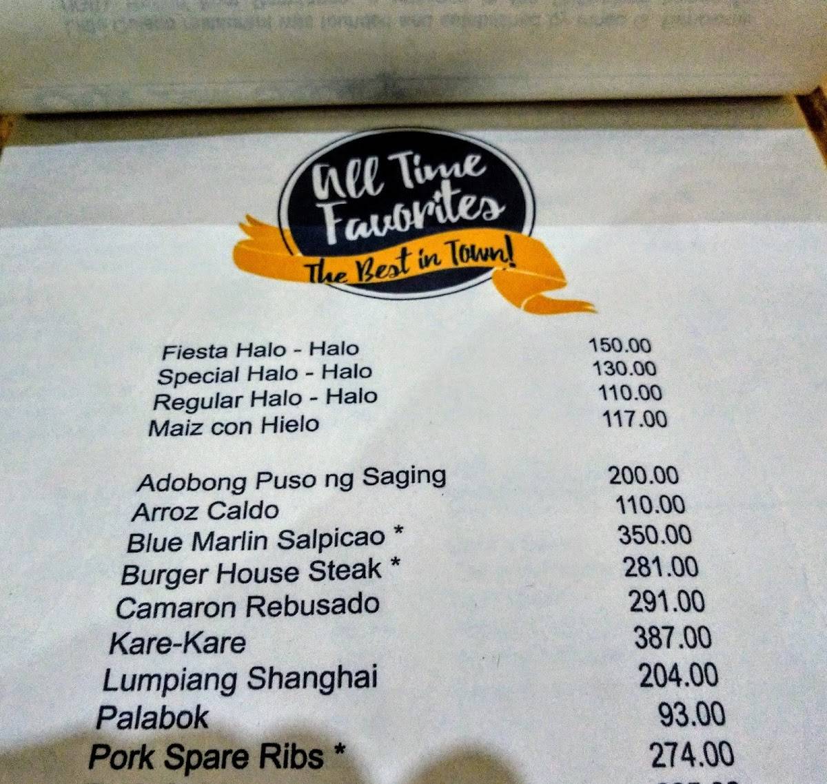 Menu at Little Quiapo desserts, Quezon City