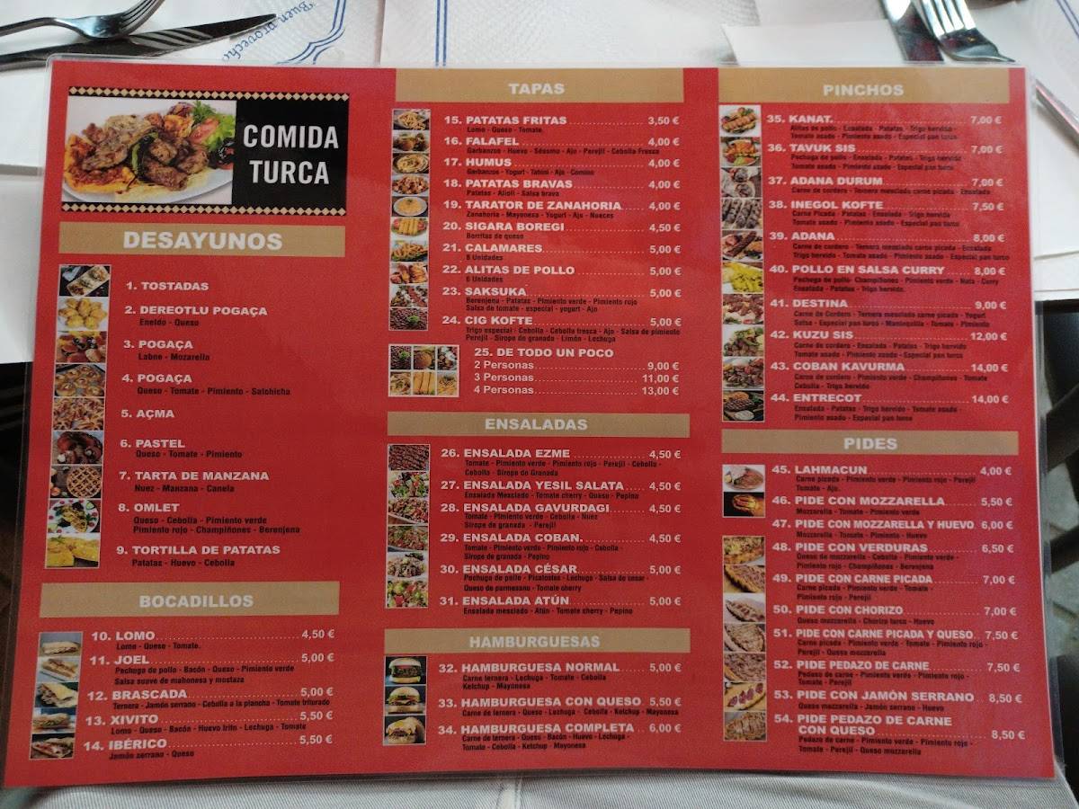 Carta de Destina Bar Restaurante, Valencia Carta de Destina Bar Restaurante, Valencia