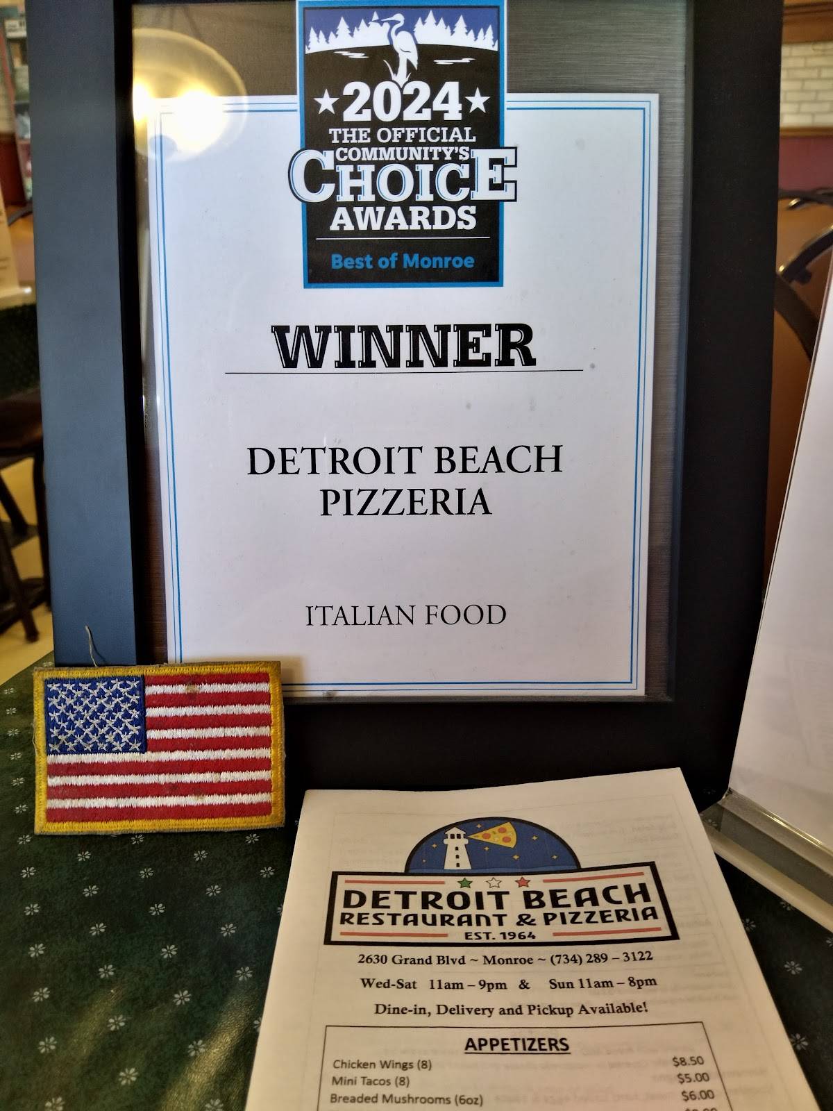 Menu at Detroit Beach Pizzeria, Monroe