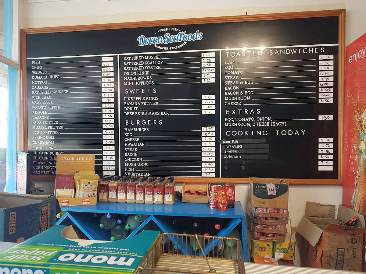 Menu at Devon Sea Foods fast food, Rotorua