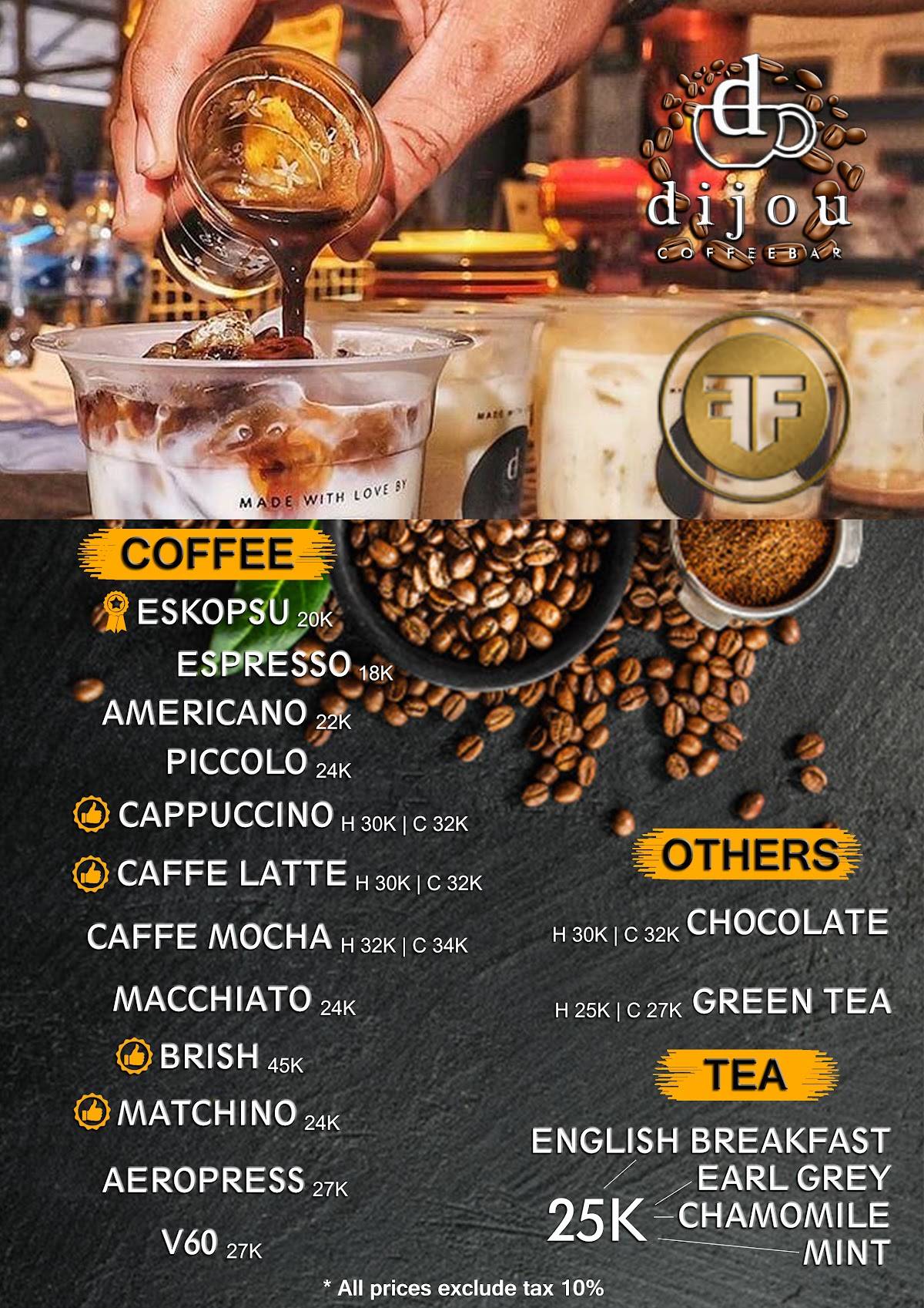 Menu at Dijou Coffee Bar X Fit Force, South Jakarta