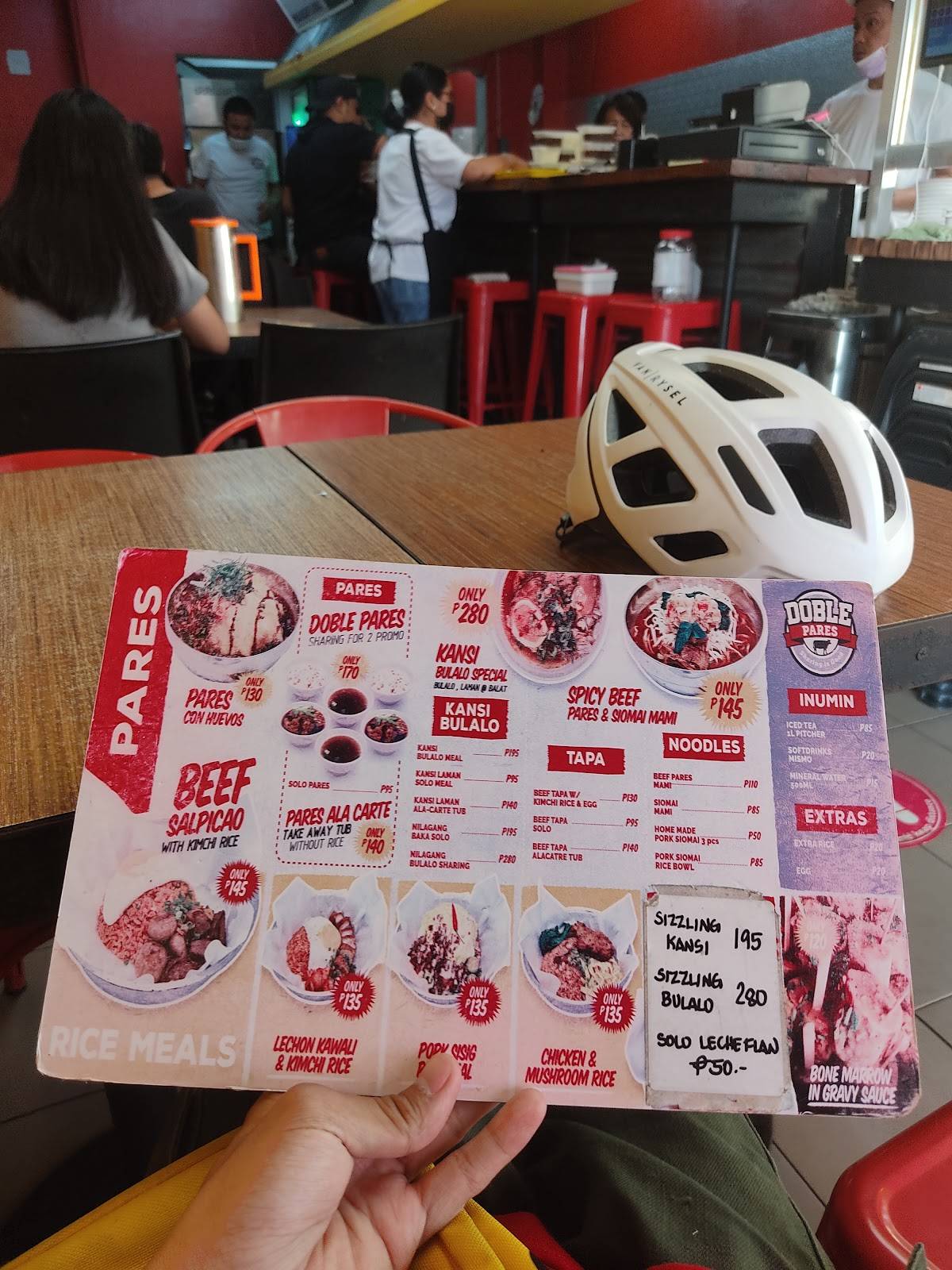 Carta del restaurante Original Doble Pares, Mandaluyong