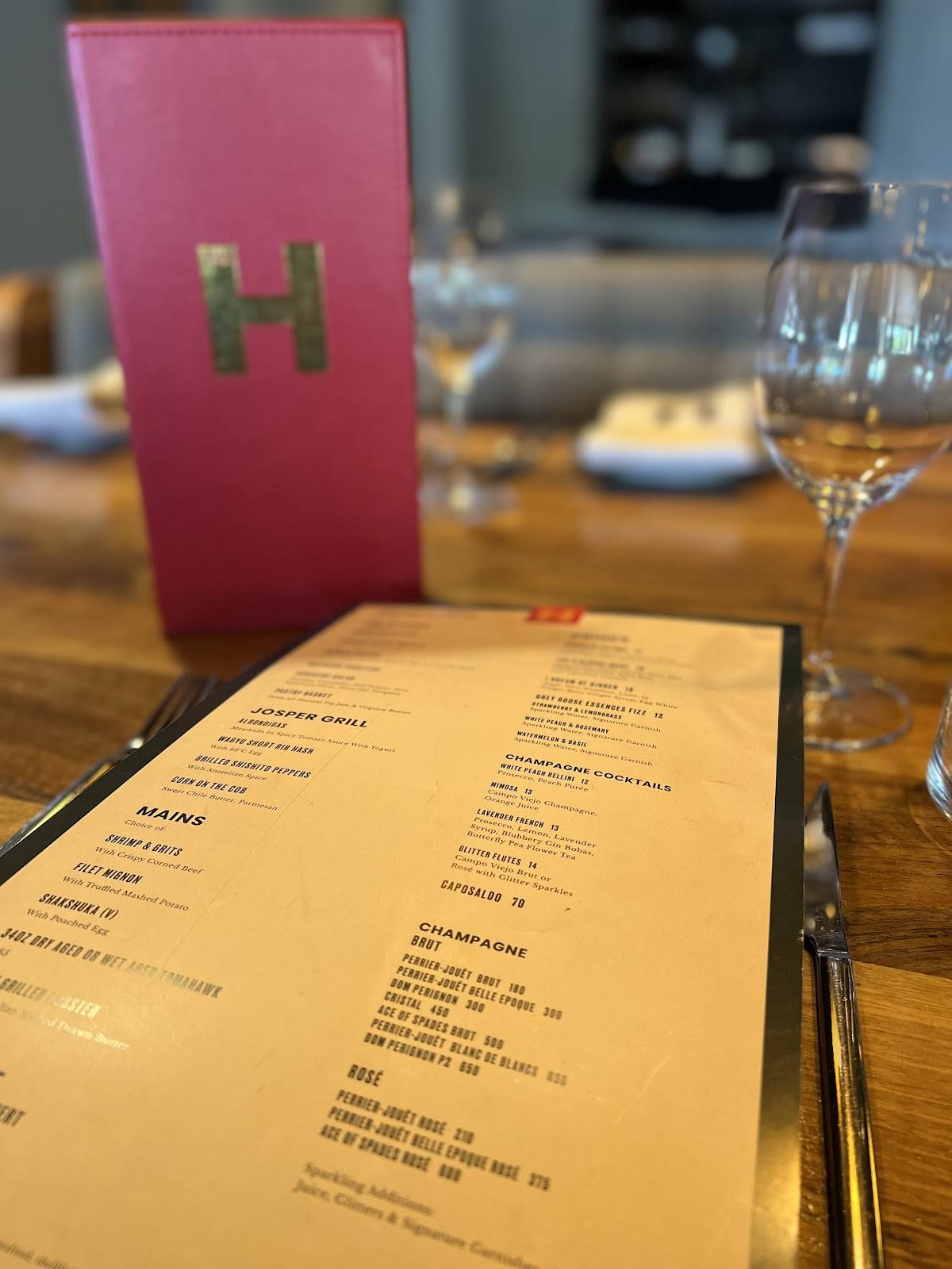 Menu at The H Orlando steakhouse, Orlando, Dr Phillips Blvd Suite 80
