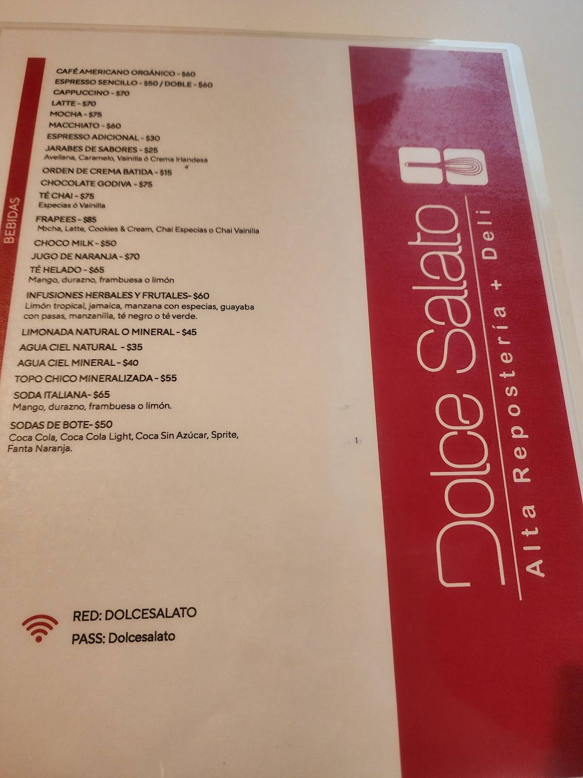 Menu at Dolce Salato Alta Repostería Deli desserts, Tijuana