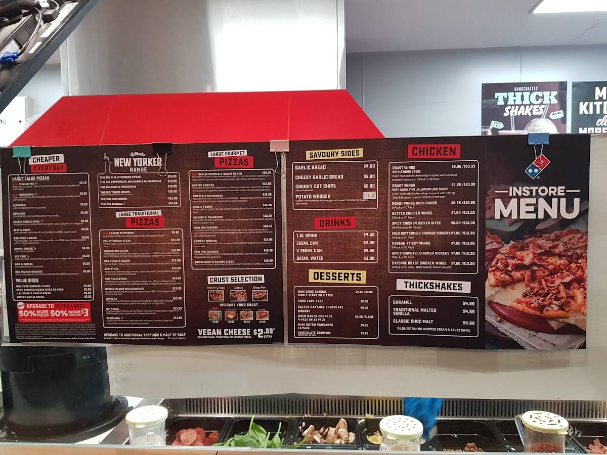 Menu at Domino's Pizza Beachlands restaurant, Auckland