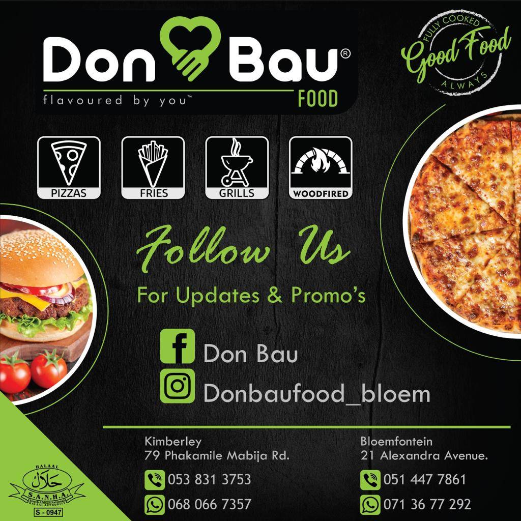 Menu at Don Bau Food Bloemfontein pizzeria, Bloemfontein