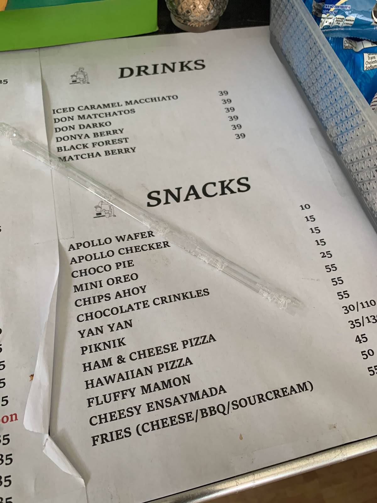 Menu at Don Macchiatos Ramos, Cebu City