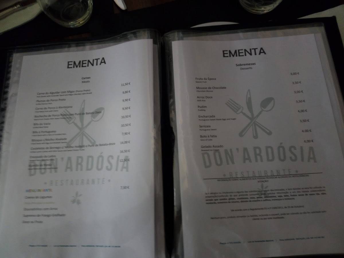 Menu em Don'Ardósia Restaurante, Lisboa