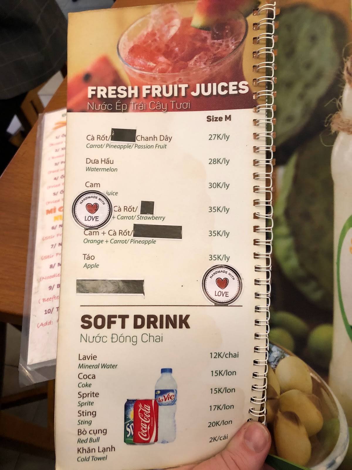 Menu at Dong Xanh Green Field ~ Coffee, Ho Chi Minh City