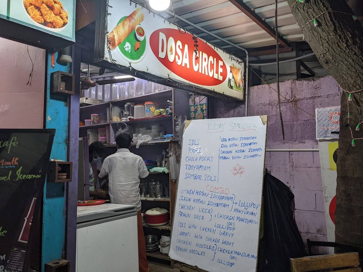 Menu at Dosa Circle, Chennai