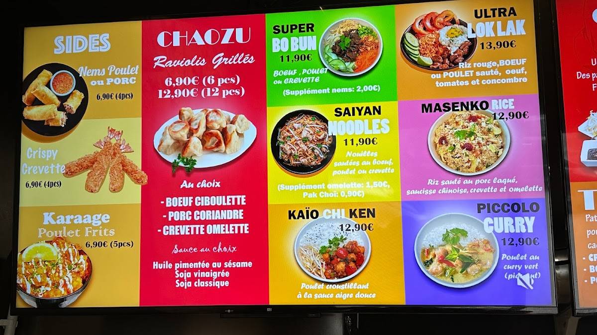 Menu au Dragon Bowl Asian Food Bubble Tea restaurant Marseille