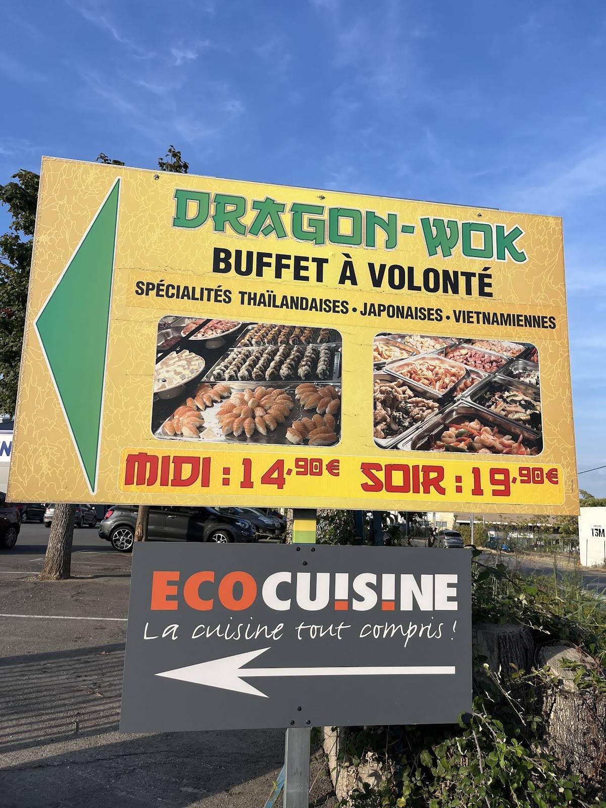 Menu au Dragon Wok restaurant, Manosque