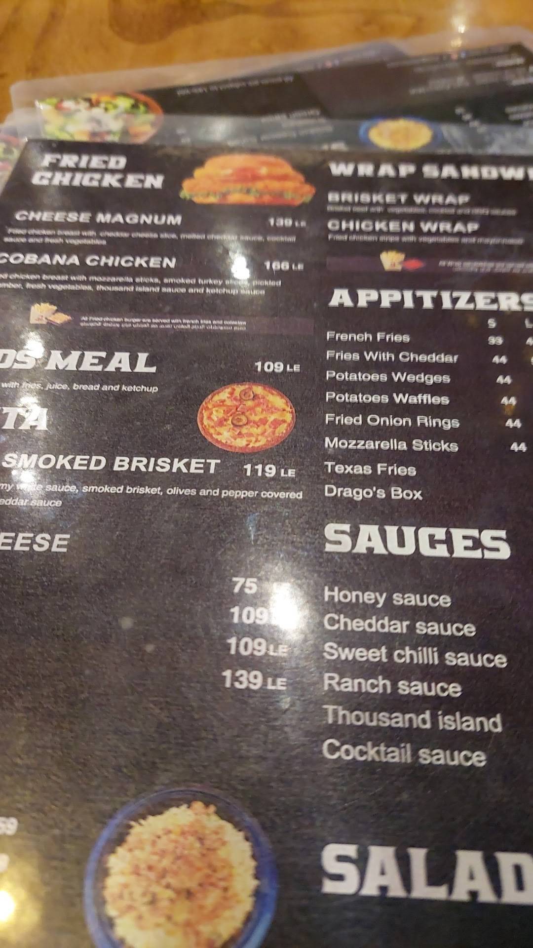 Carta del restaurante Drago's, Sheikh Zayed City