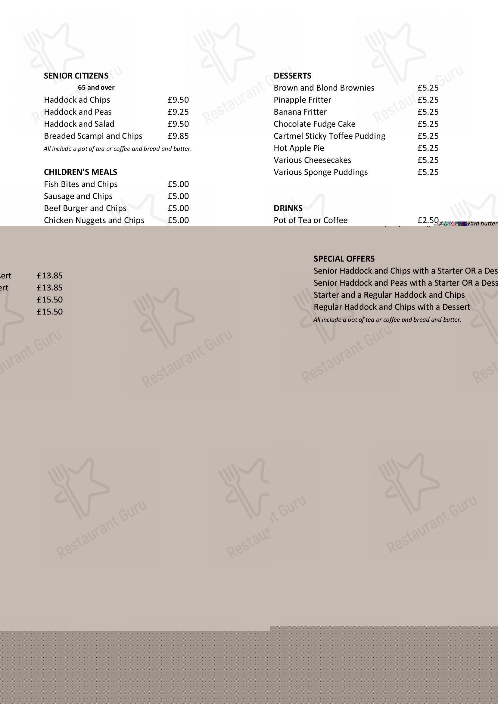Menu at Drake's cafe, Knaresborough