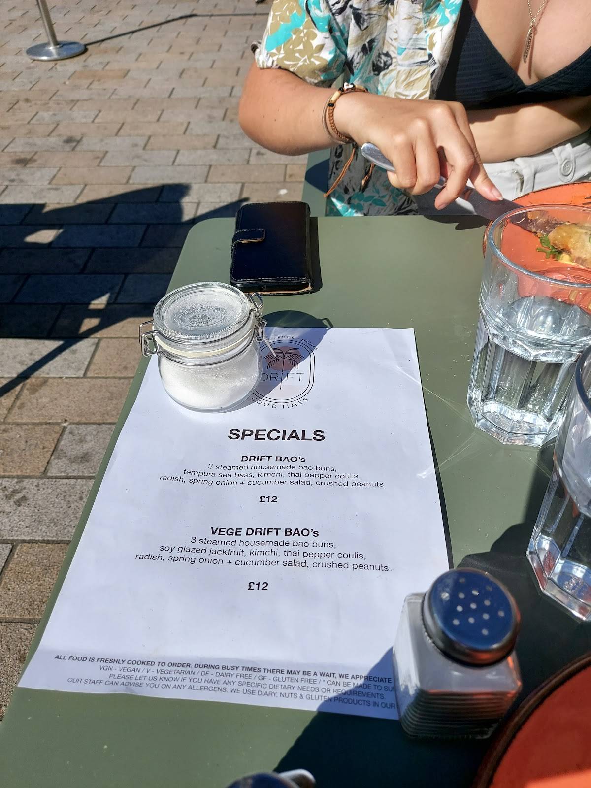Menu at Drift Shoreham restaurant, Shoreham-by-Sea