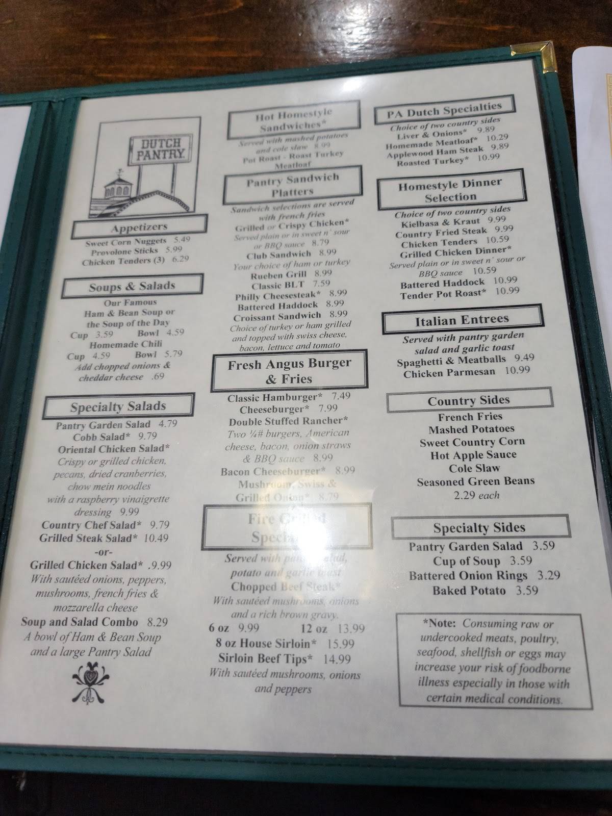 Menu at Dutch Pantry Family Restaurant, DuBois