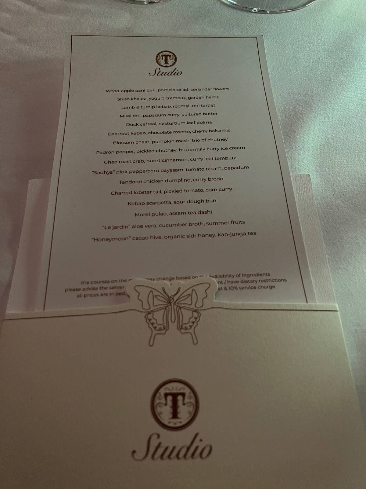 Menu at Tresind Studio St. Regis Gardens restaurant, Dubai, St. Regis ...