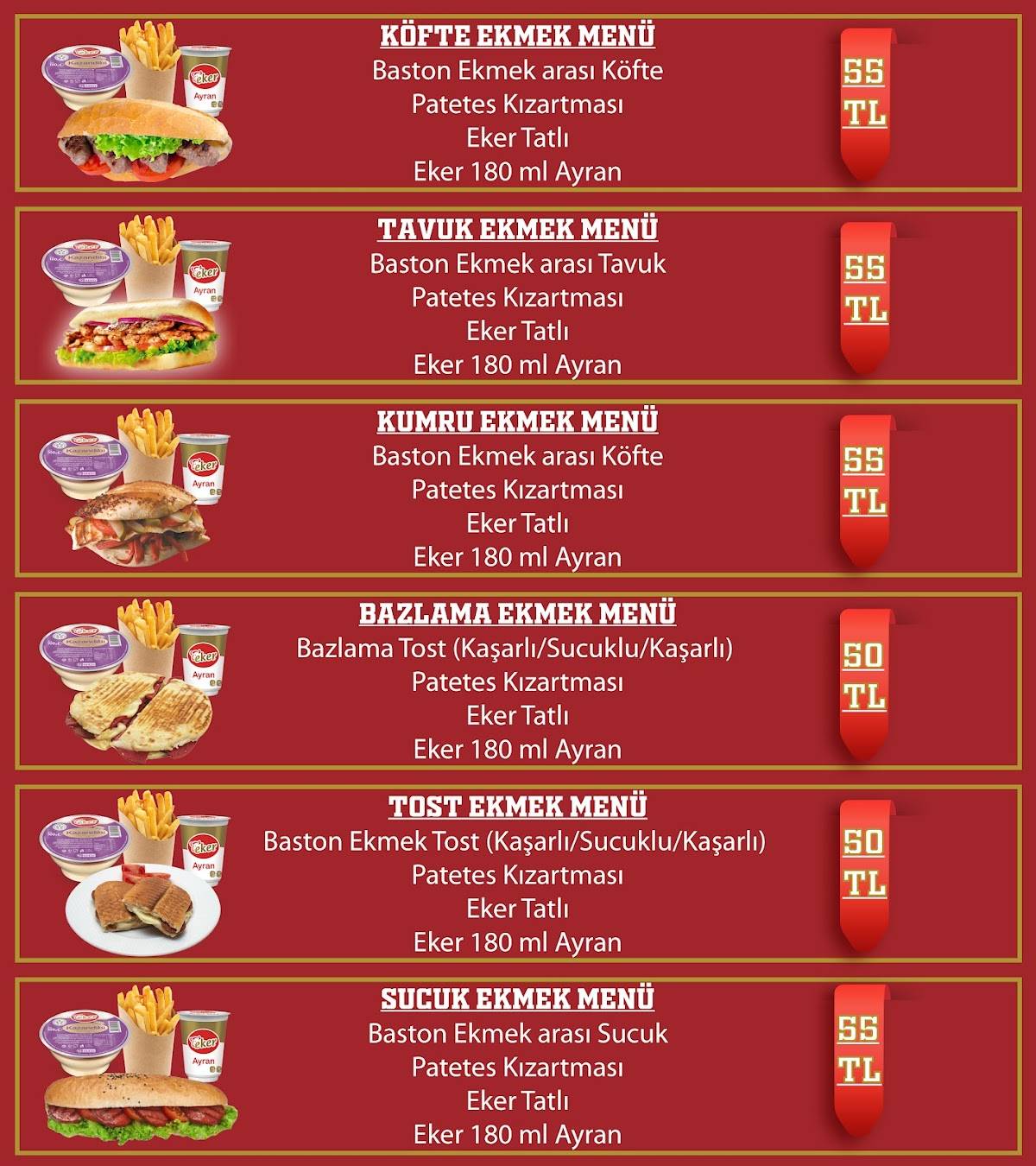 Menu at Duman Izgara Aperatif, Sakarya