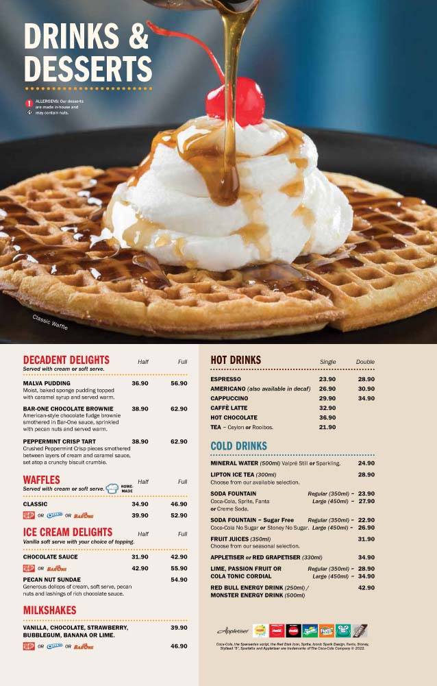 Menu at Durado Spur Steak Ranch restaurant, Vryburg
