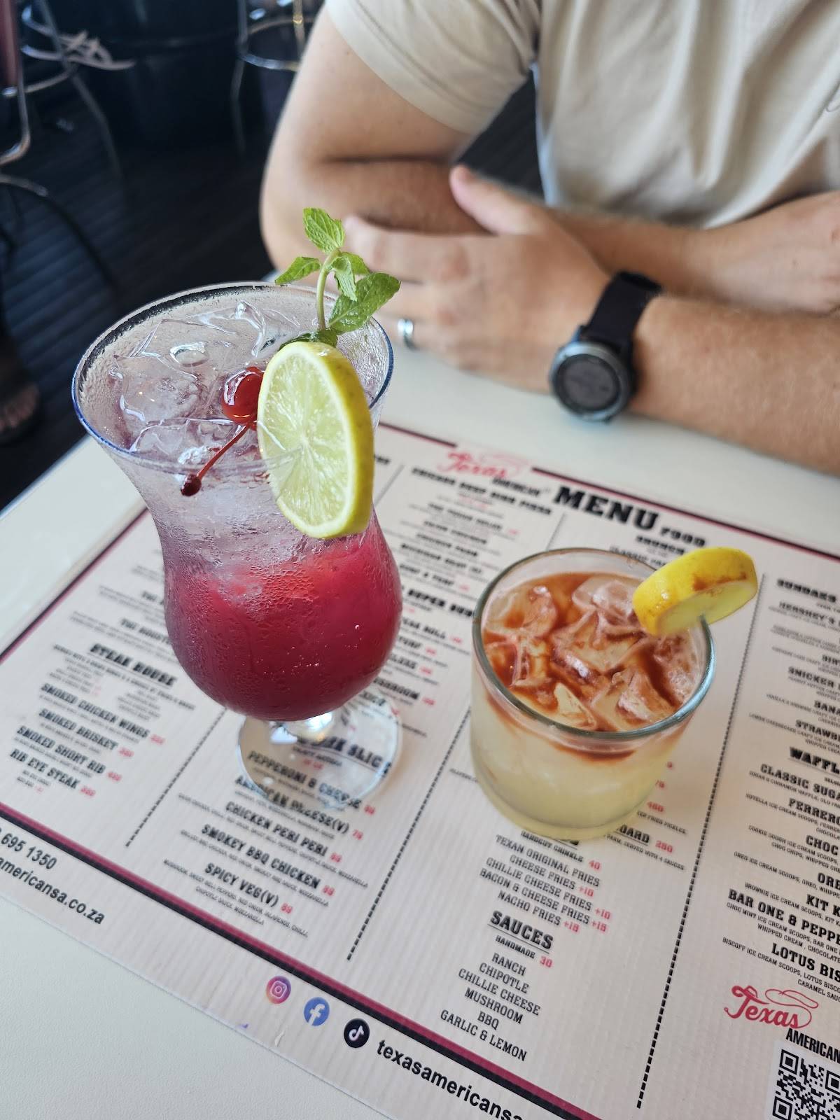 Menu at Texas American Glen Ashley restaurant, Durban