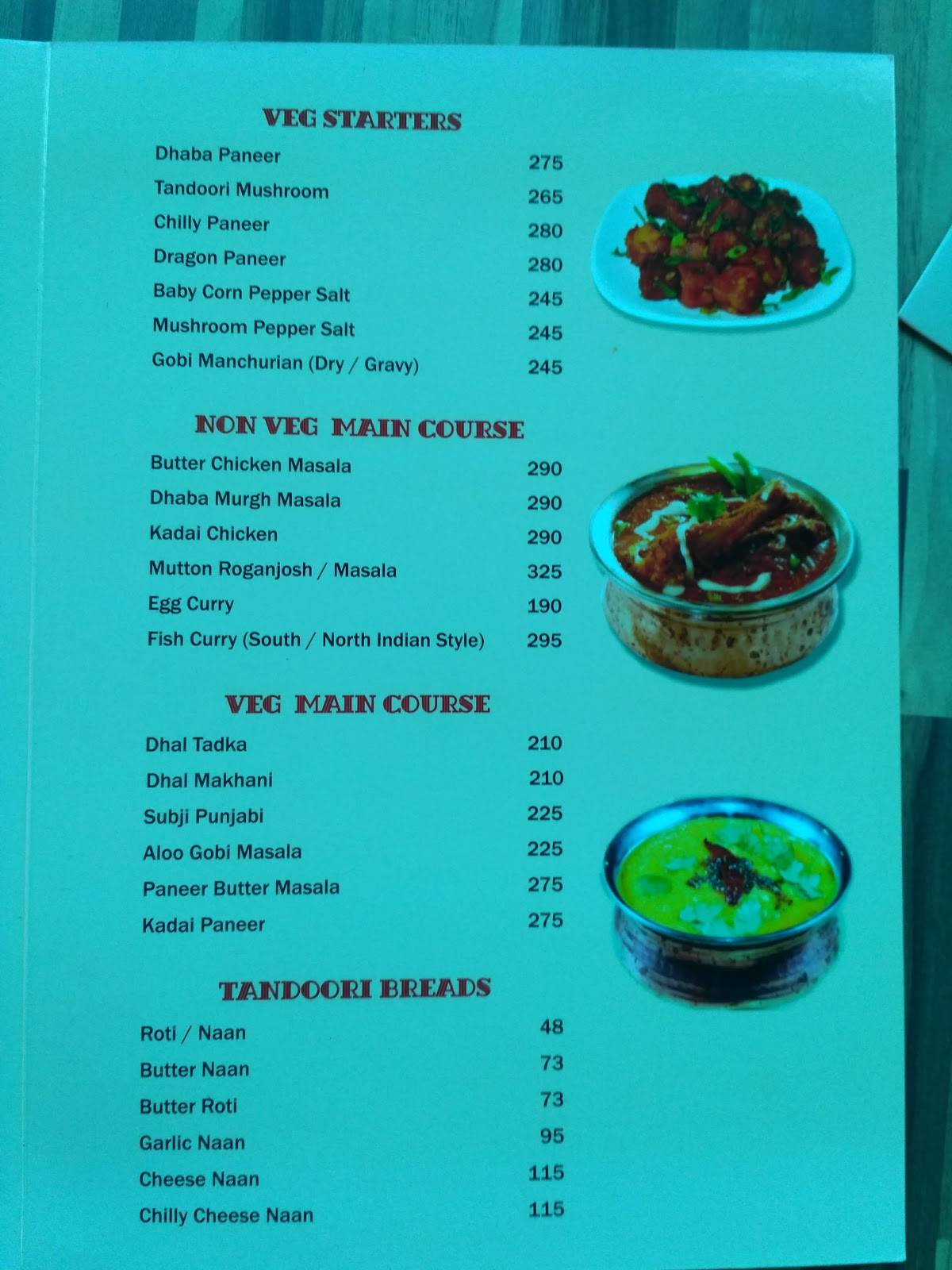 Menu at ECR Dhaba Restaurant, Chennai, Boat House