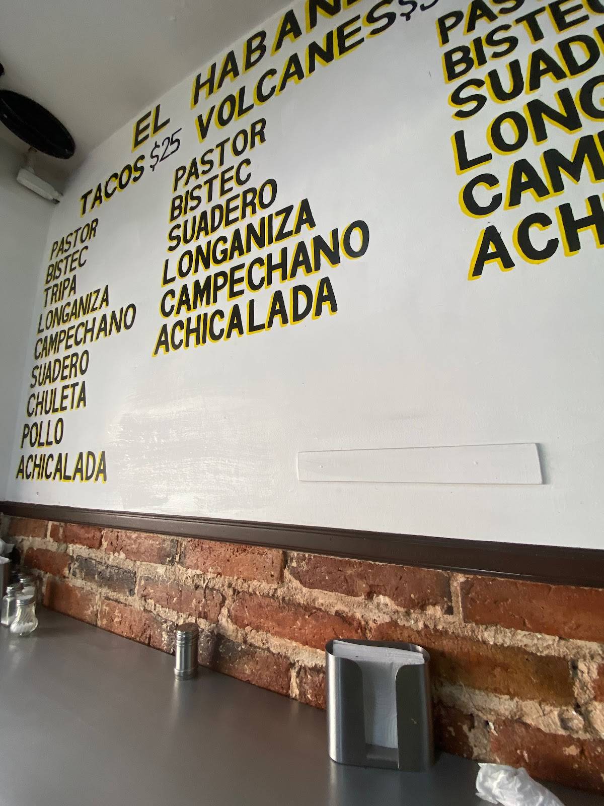 Menu at EL HABANERO TORTAS Y TACOS restaurant, Mexico