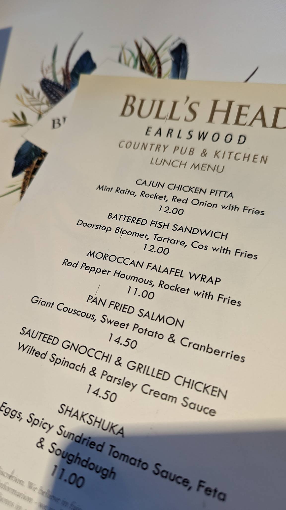 Menu at The Bulls Head pub & bar, Solihull, 7 Limekiln Ln
