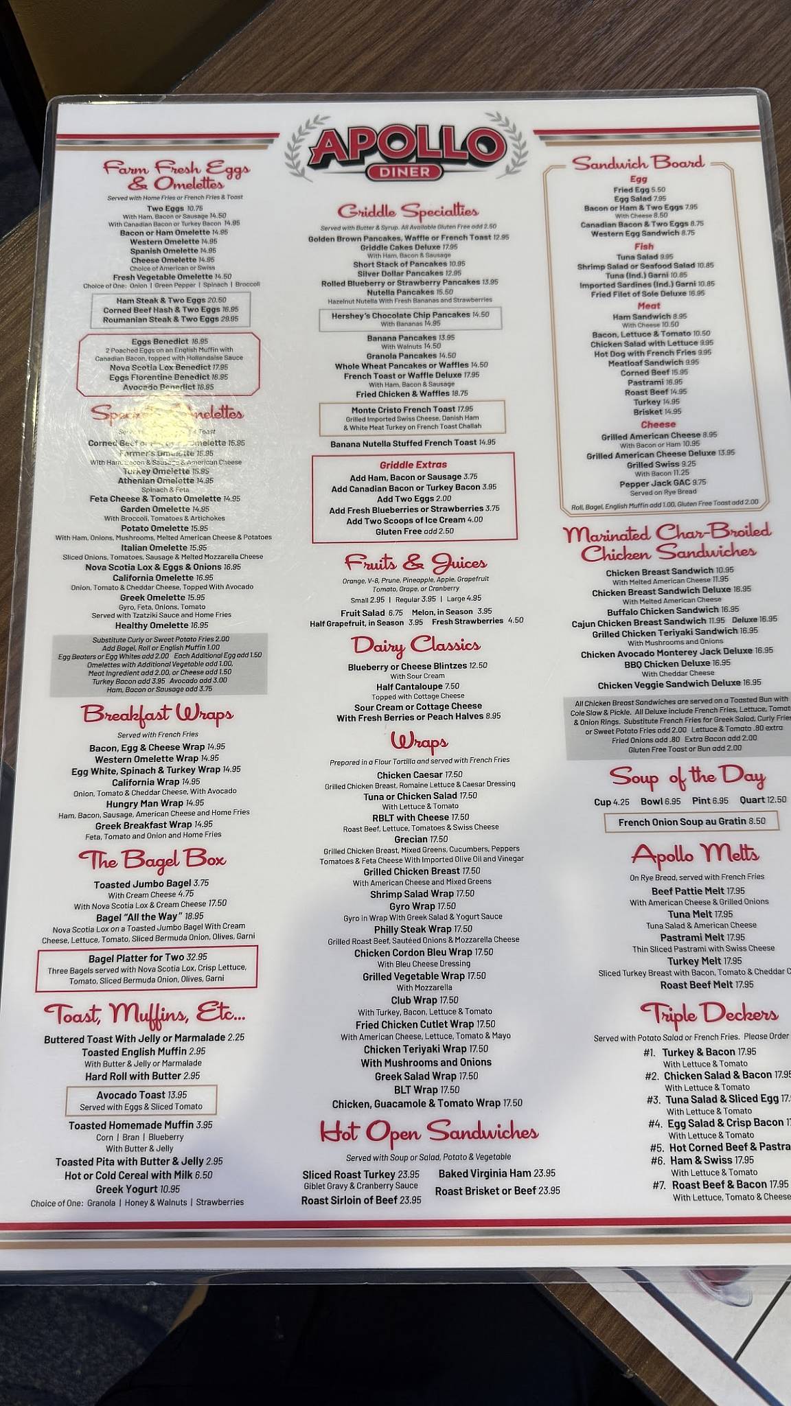 Menu at Apollo Restaurant Diner, East Meadow