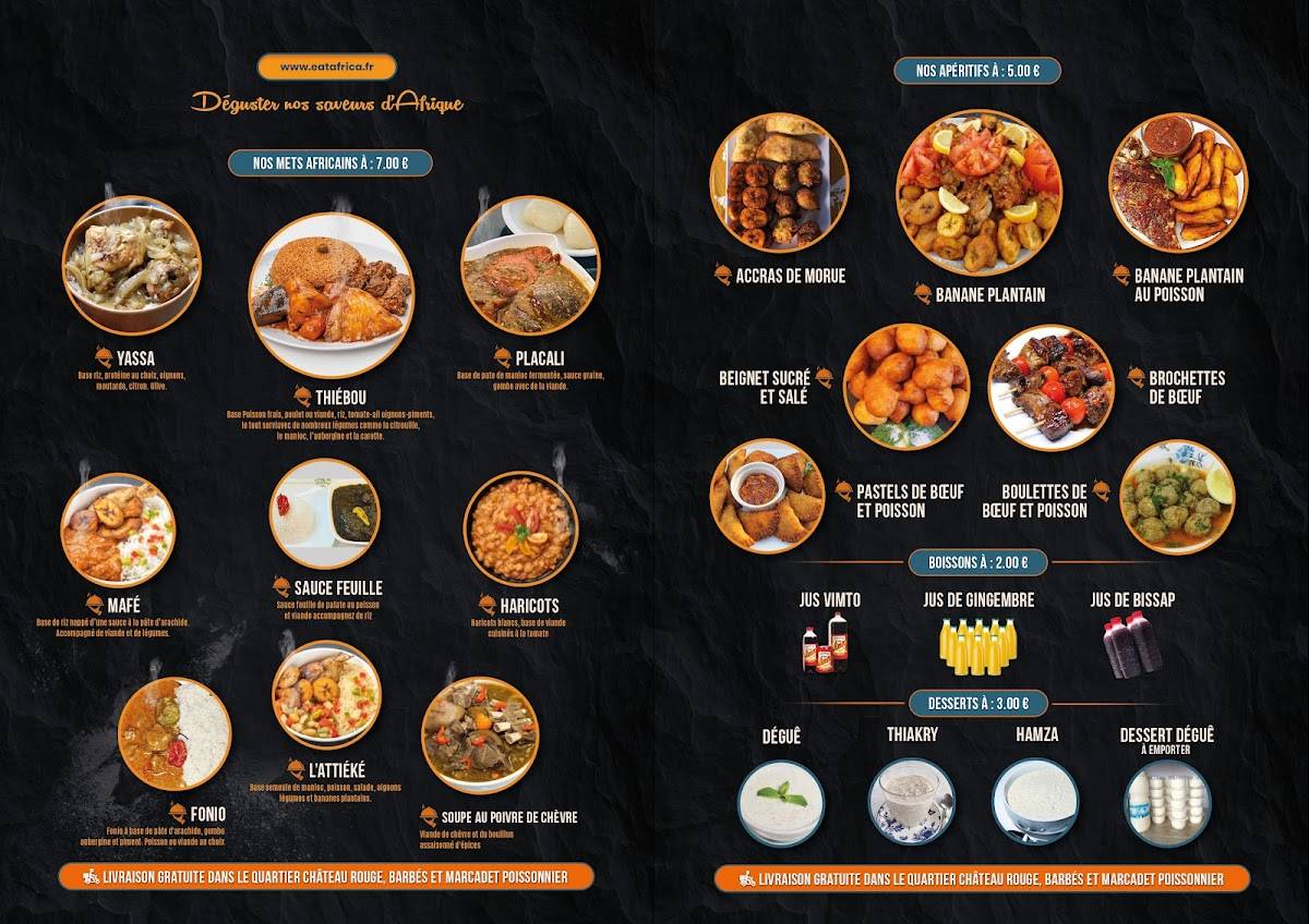 Menu au Eat africa - Restaurant africain, Paris