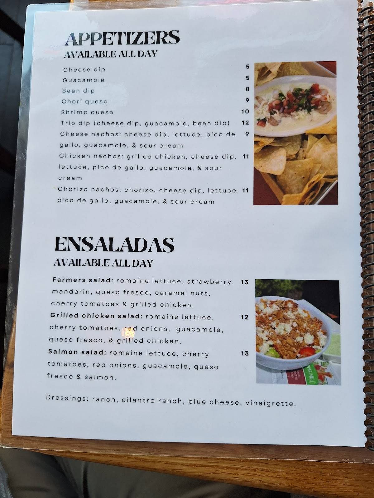 Menu at El Carajillo restaurant, Columbus