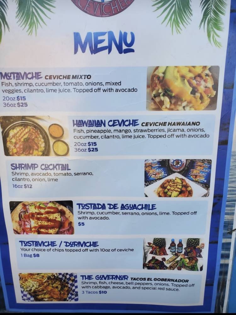 Menu at El Cevichero Restaurant y Cantina, San Antonio, SE Military Dr ...