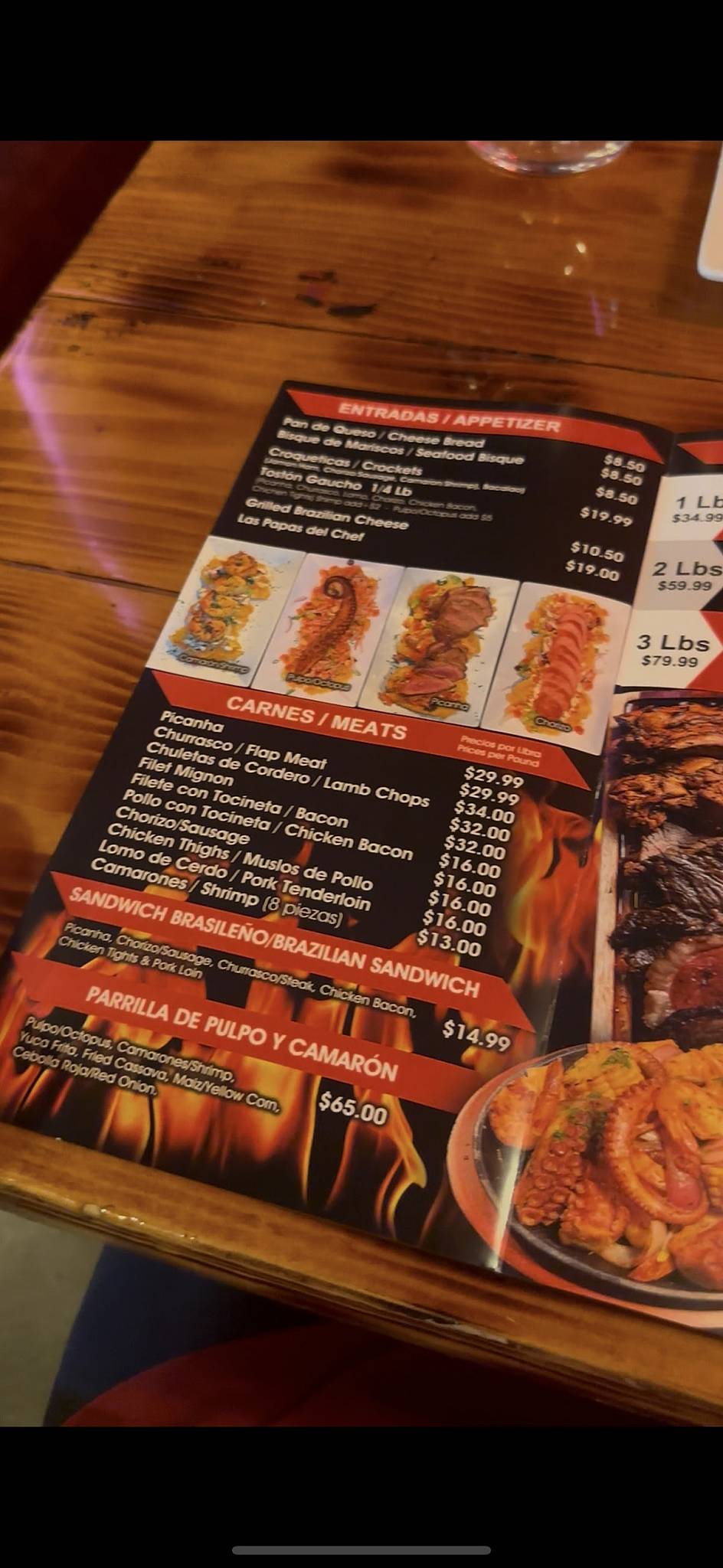 Menu at El Churrascaso Grill - Miramar steakhouse, Miramar