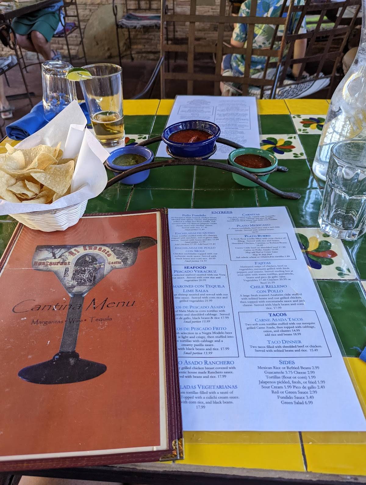 Menu at El Encanto restaurant, Cave Creek, E Cave Creek Rd