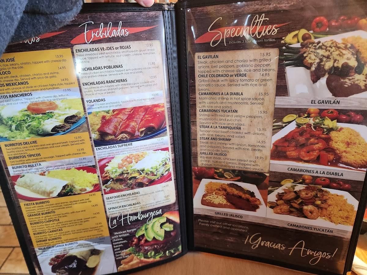 Menu at El Loro restaurant, Clear Lake