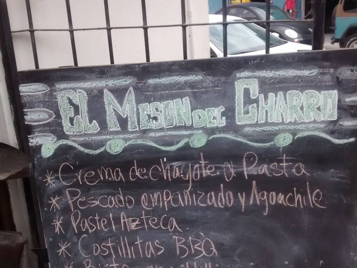 Menu at El Meson del Charro restaurant, San Luis Potosi