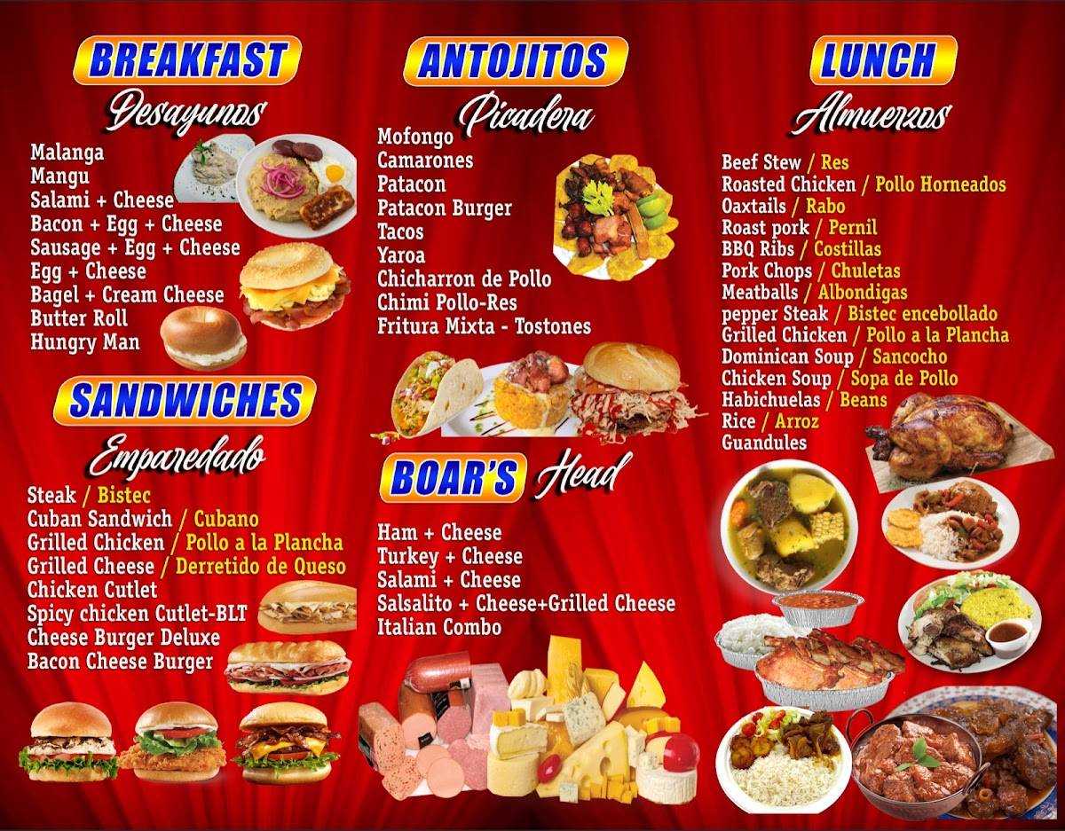 Menu at El Nieto De Mama Fifi Deli Food Corp. restaurant, New York City