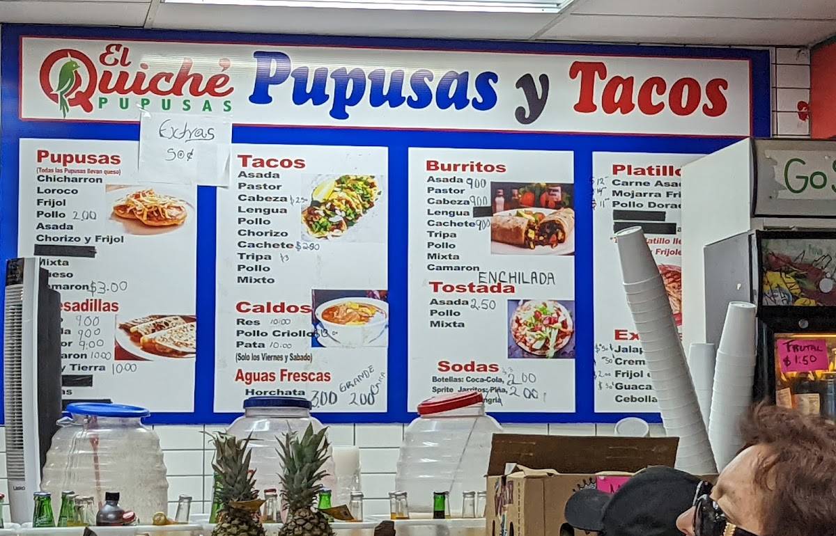 Carta del restaurante El Quiché pupusas # 2, Phoenix, E Greenway Rd