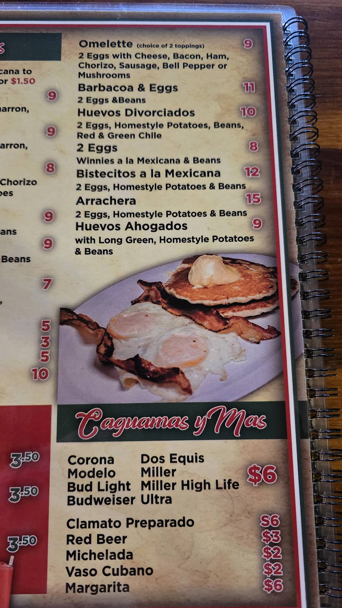 Menu at El Texano Mexican Restaurant, El Paso, Pendale Rd