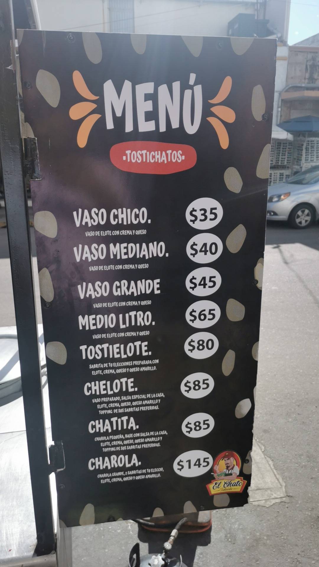 Carta del restaurante Elotes El Chato, Mazatlán